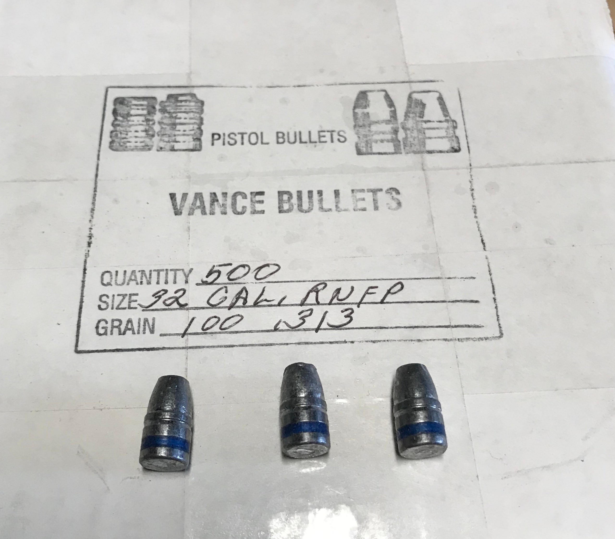 32 Cal. R.N.F.P. 100 Gr .313 | Welcome to Vance Bullets
